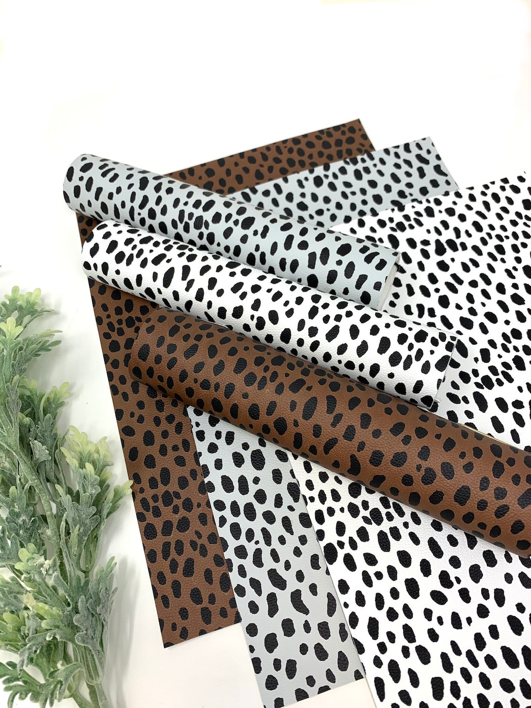 Black Spotted Pattern Faux Leather Sheets. Leather Sheets Craft ...