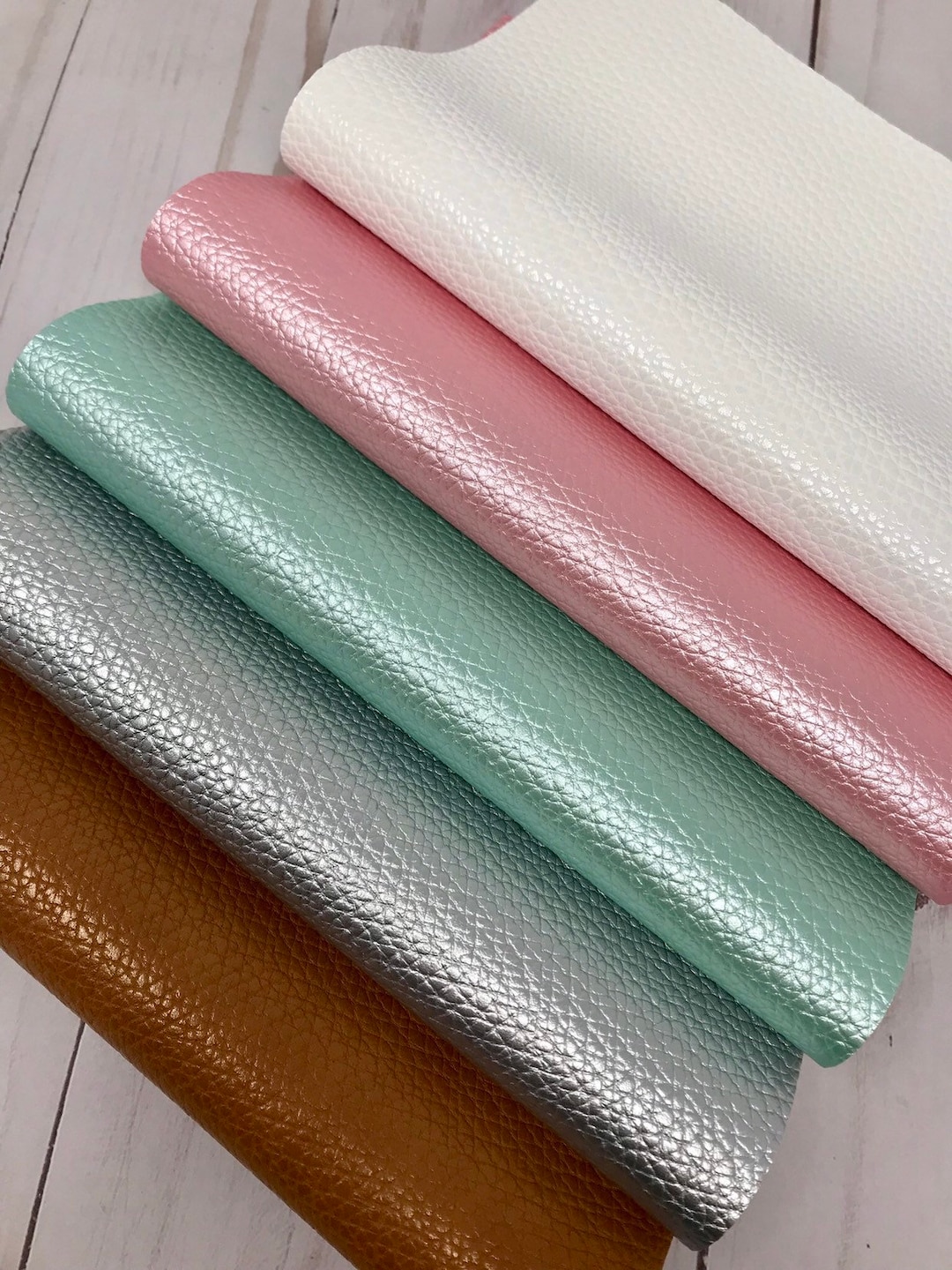 SHINY Litchi Design 5 Colors, Faux Leather Sheets. Craft and Hair Bows ...