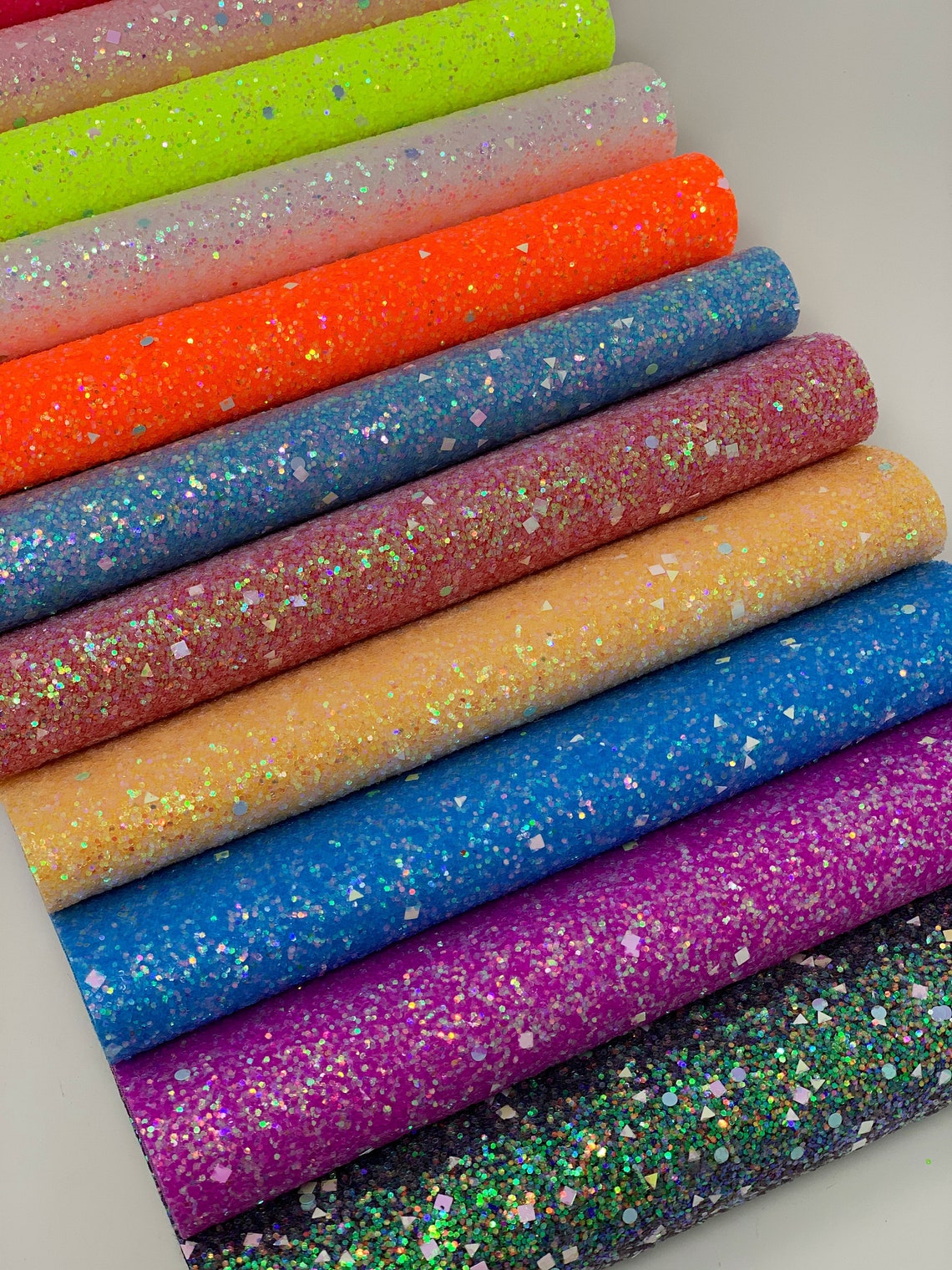 Glitter sheets. Chunky Glitter sheets. Canvas backing Craft | Etsy