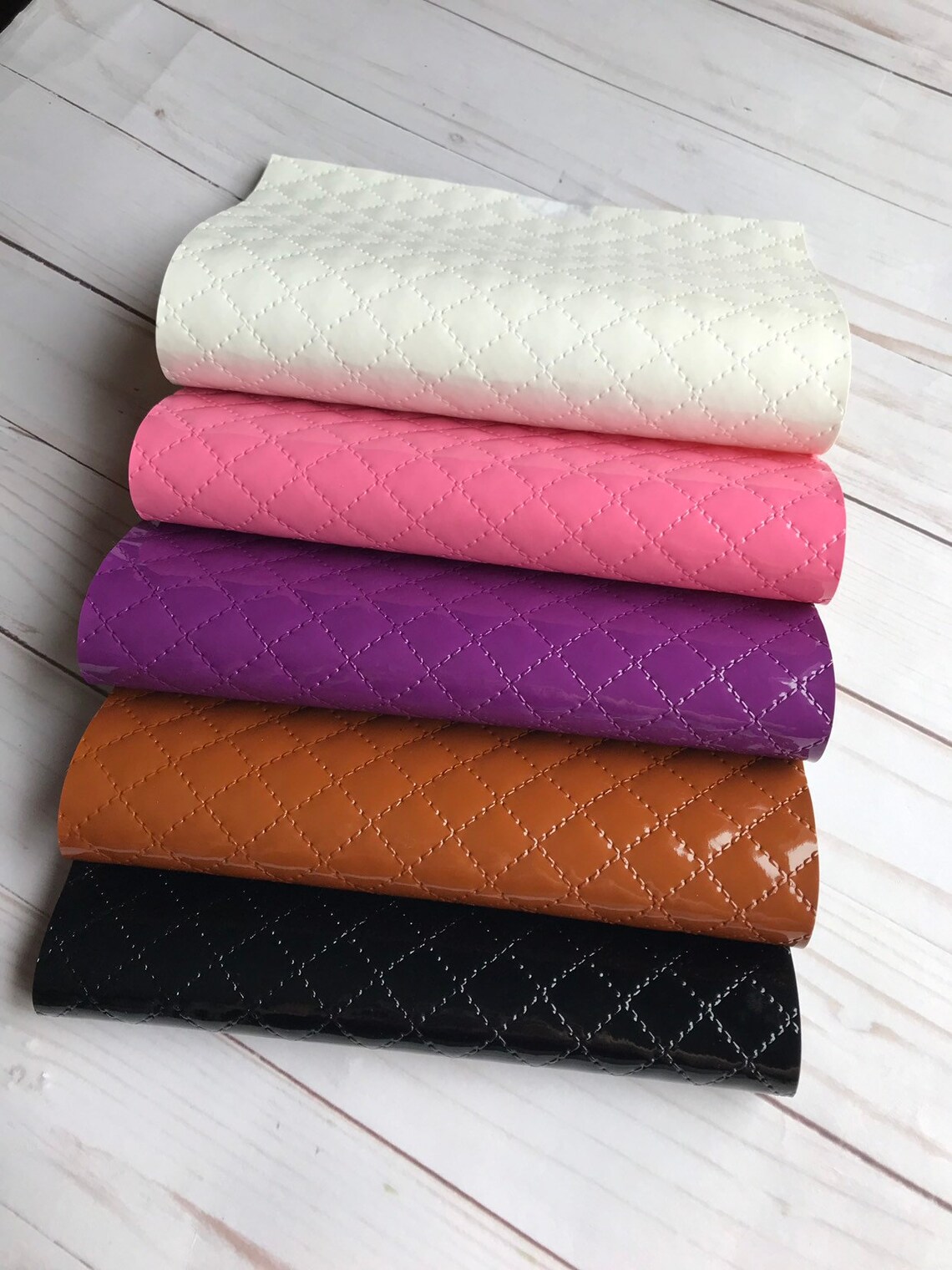 GLOSSY QUILT texture faux leather sheets. Texture leather | Etsy