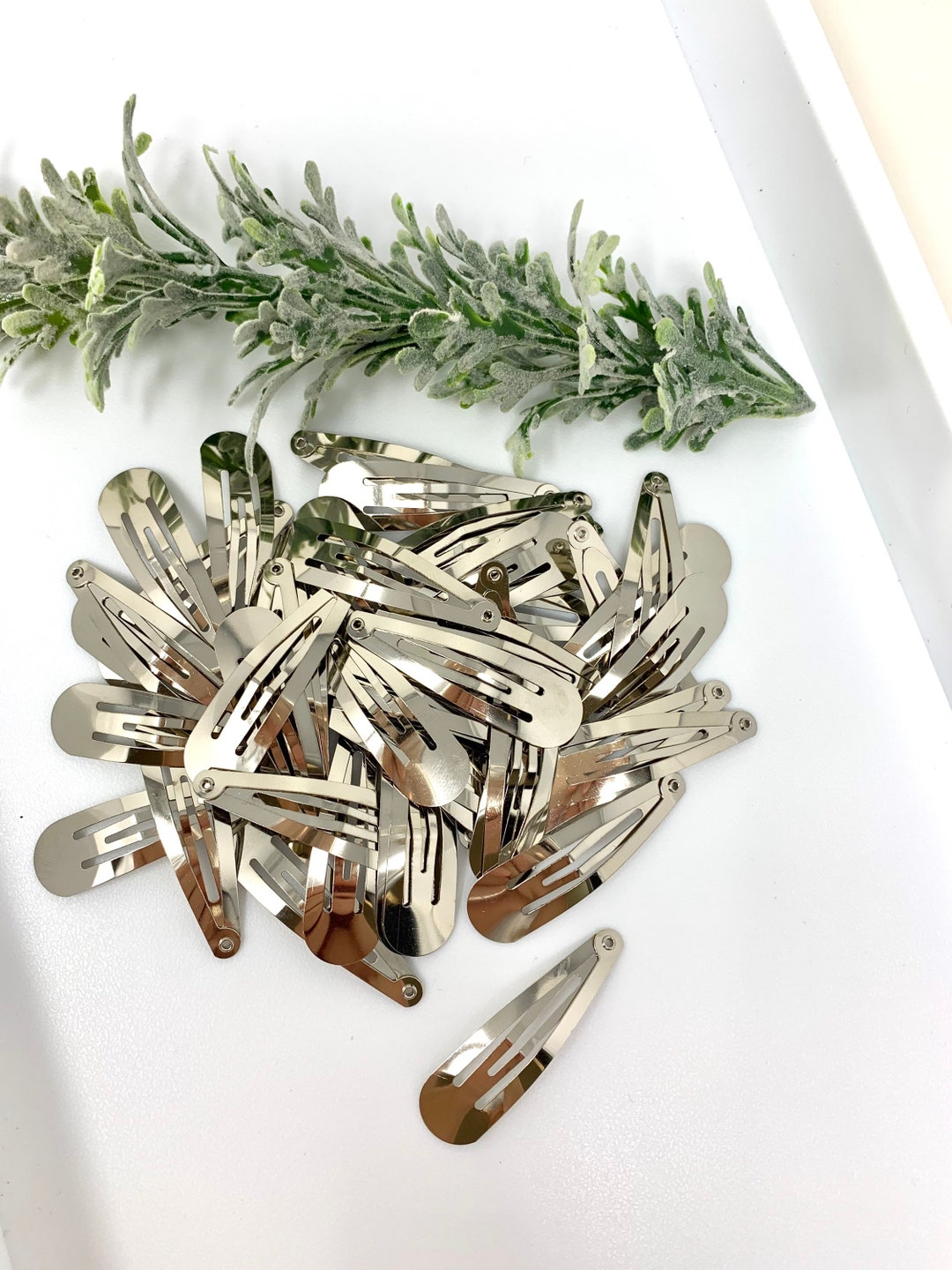 50 Silver Metal Snap Clips: Hair Accessories (50mm/2 Inch) - Etsy