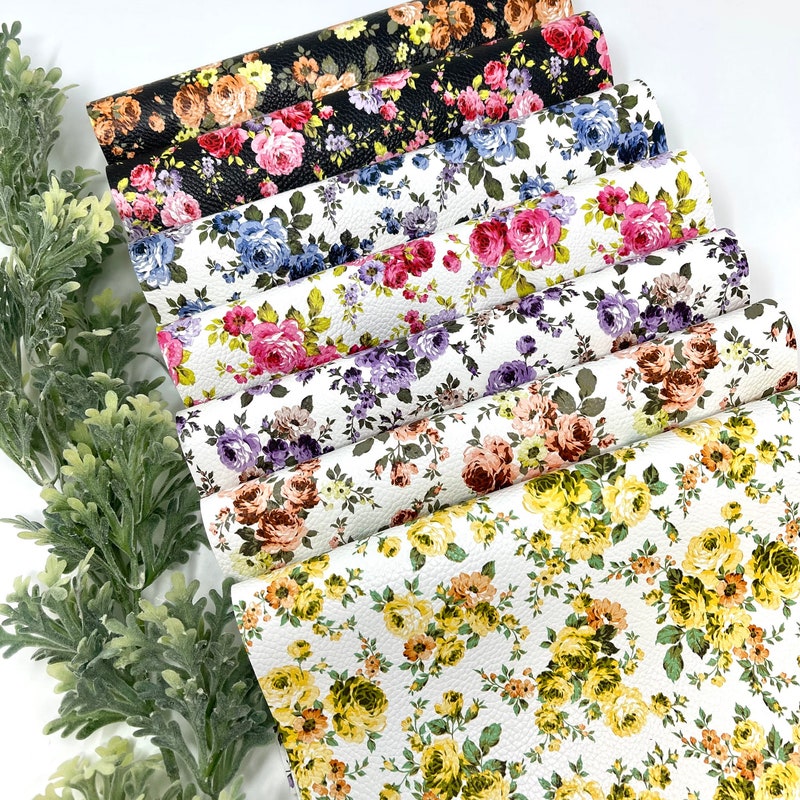 Floral Faux Leather Sheets - Etsy