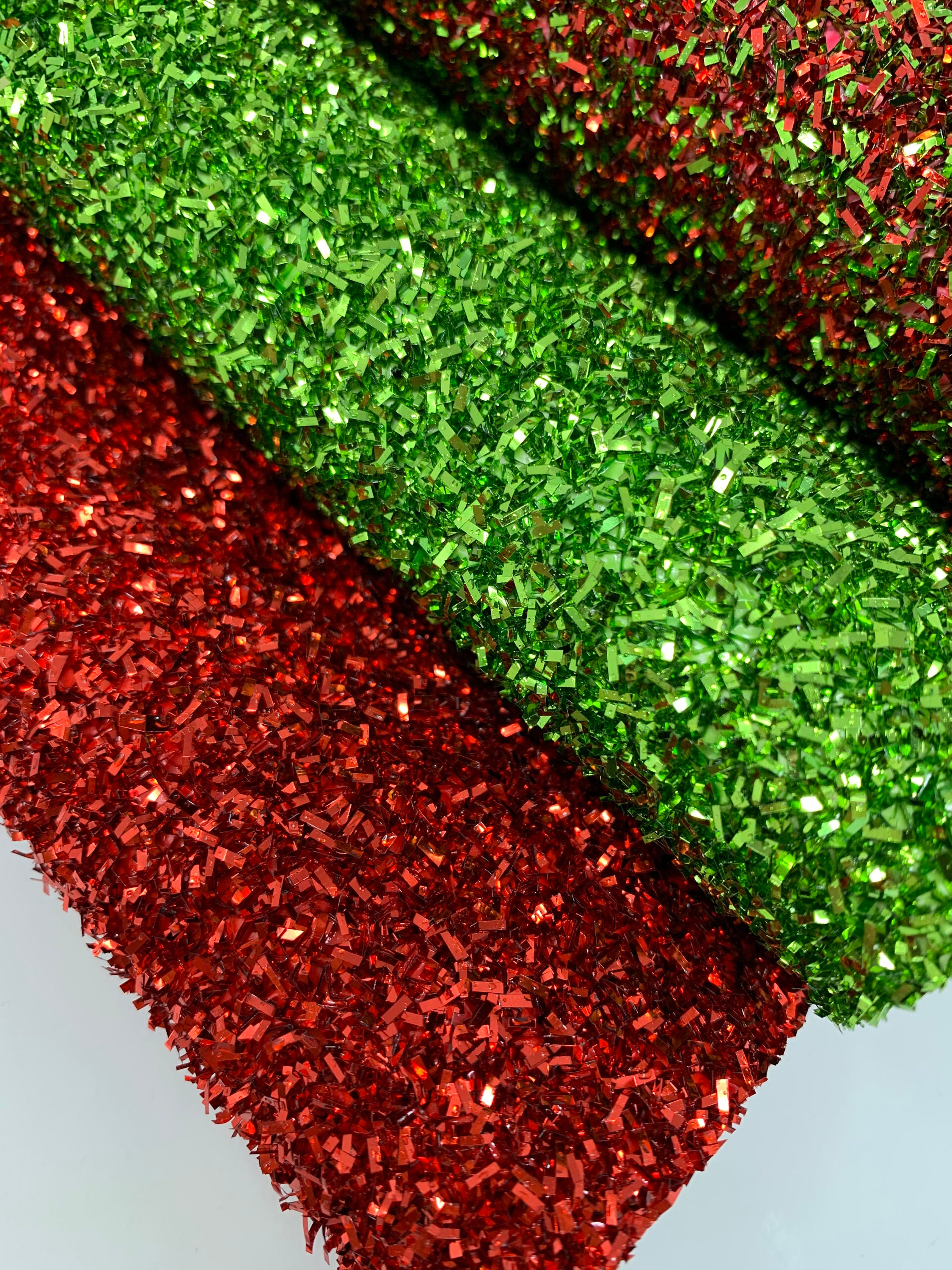 Christmas Tinsel Glitter Fabric Sheets: Red and Green Canvas Backing - Etsy