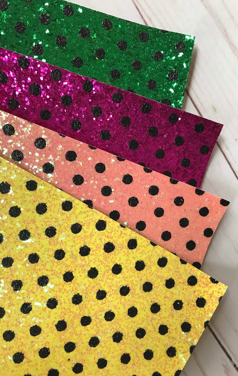 POLKA DOTS Glitter Sheets Glitter Sheets Woth Canvas Backing. - Etsy