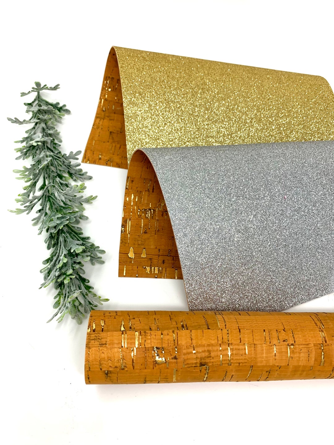 Double Sided Glitter Cork Fabric Sheet: Hair Bow & Earring Supplies - Etsy