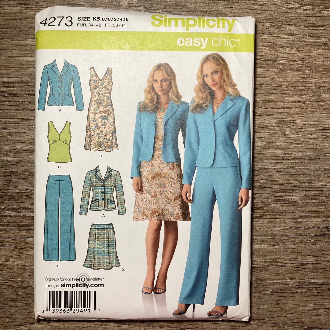 Simplicity 4273 Sewing Pattern | Petite Jacket, Pants, Skirt, Dress ...