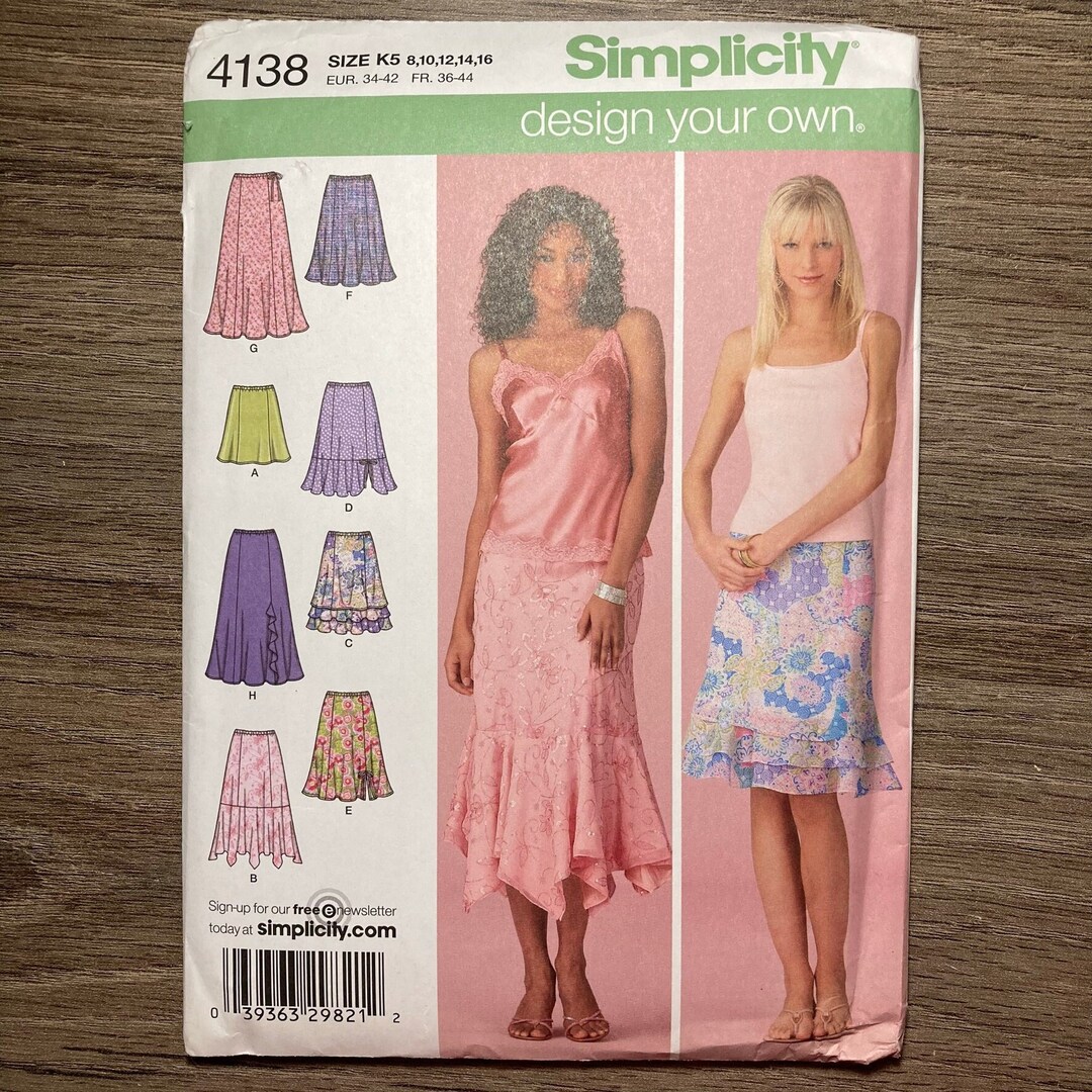 Simplicity 4138 Sewing Pattern | Skirt Sewing Patterns | Size K5 (8, 10 ...