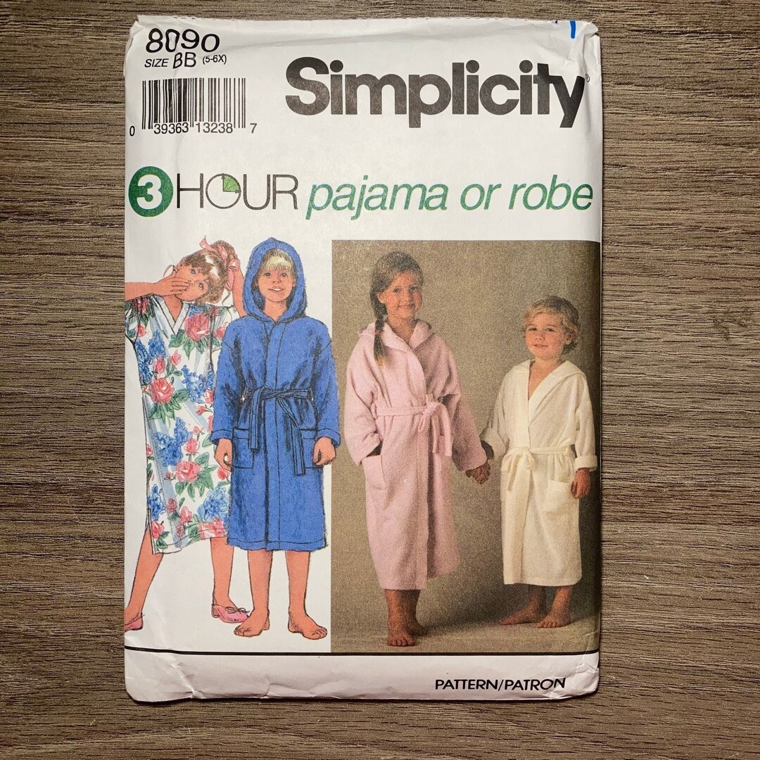 Simplicity 8090 Kids Sewing Pattern | Child's Pajamas, Night Shirt, and ...
