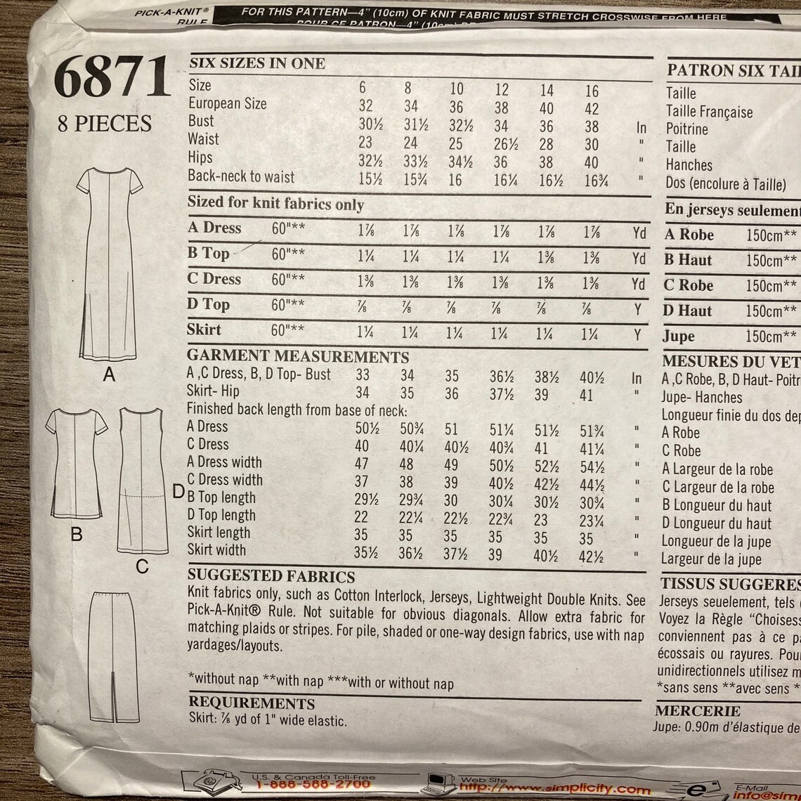 Simplicity New Look 6871 Sewing Pattern | Dress, Skirt, and Top Sewing ...