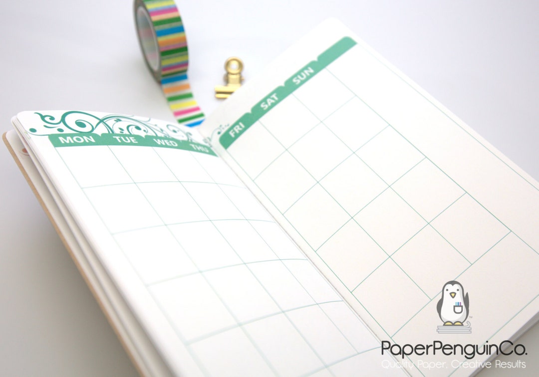 M005: Undated 24 Month Colorful Swirl Calendar Bright White Paper 118 ...