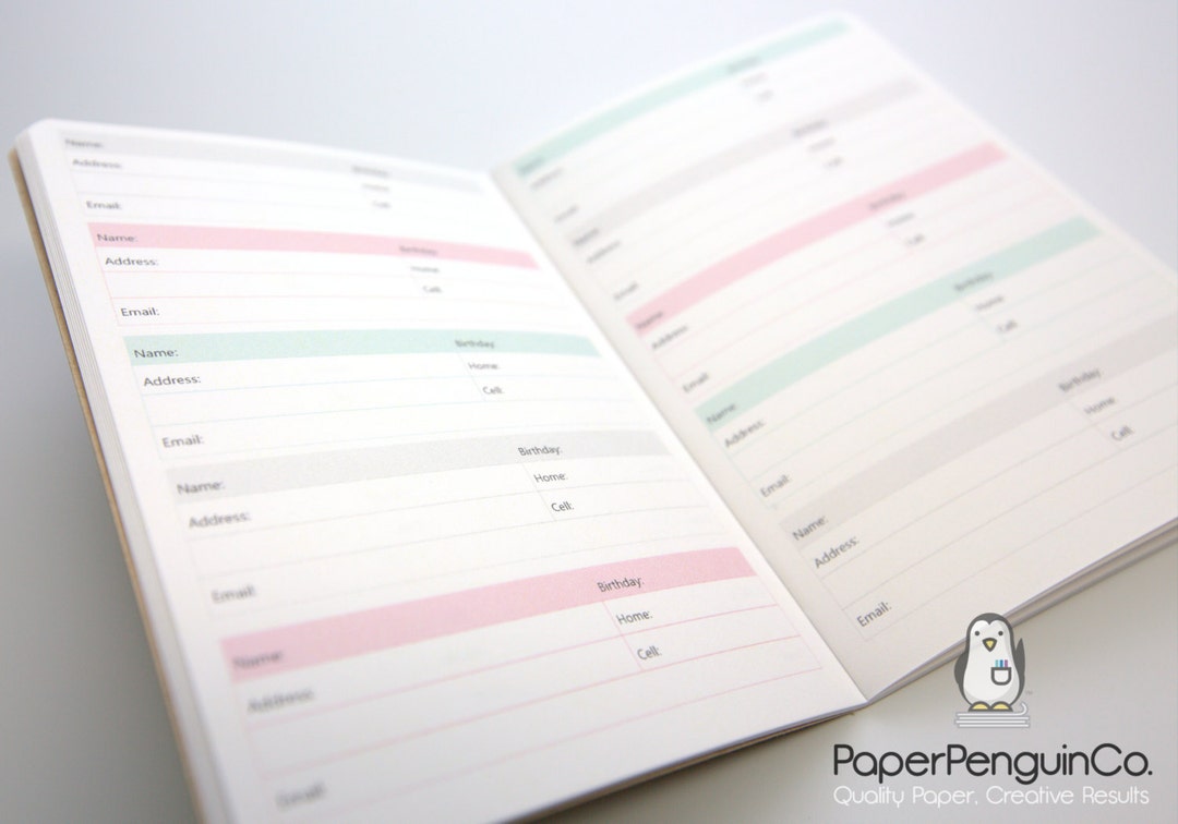 Midori Insert Address Book Phone Book Colorful Brown Cover Traveler's ...