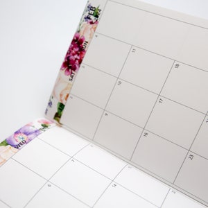 M010: 2024 Floral Monthly Calendar Bright White Paper 118 GSM 40 Pages ...