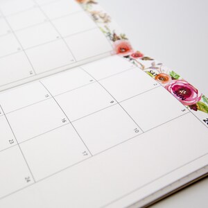 M010: 2024 Floral Monthly Calendar Bright White Paper 118 GSM 40 Pages ...