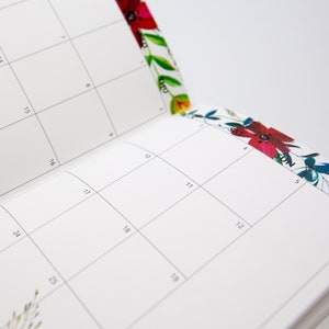 M010: 2024 Floral Monthly Calendar Bright White Paper 118 GSM 40 Pages ...