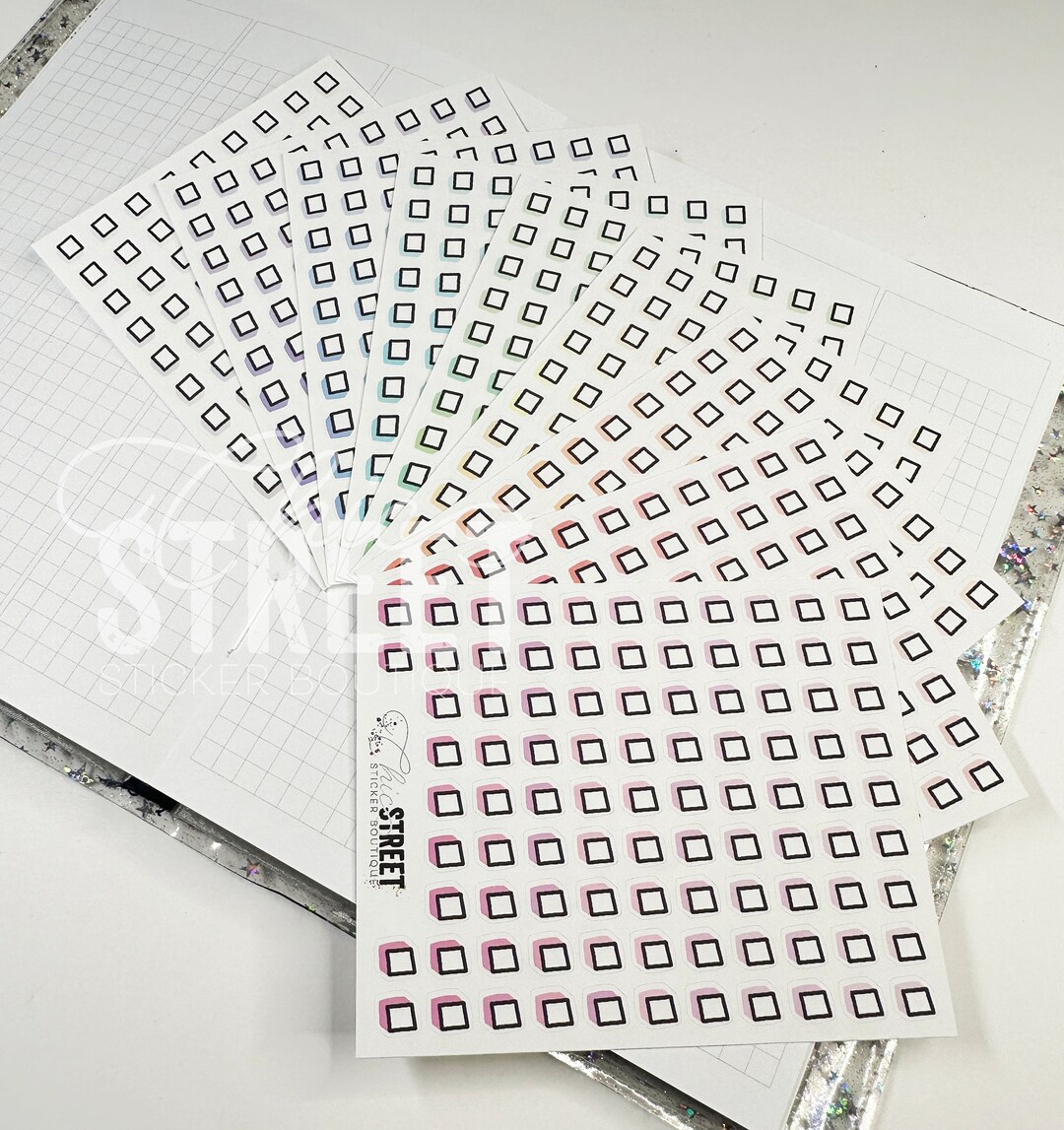 Pastel Colored Checkboxes | Hand Drawn | Multicolored | Planner ...