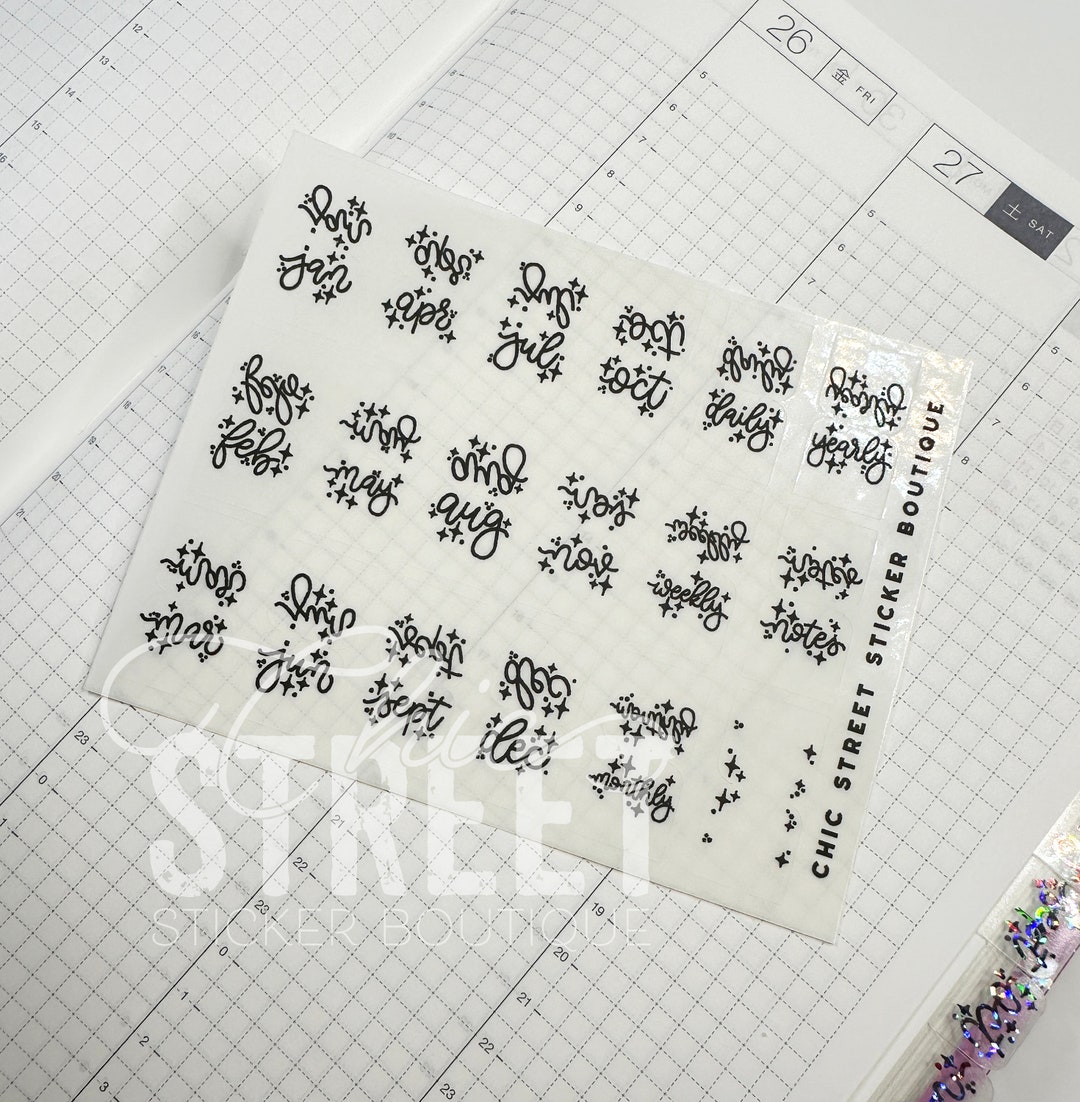 Clear Monthly Planner Tabs | Planner Stickers - Etsy