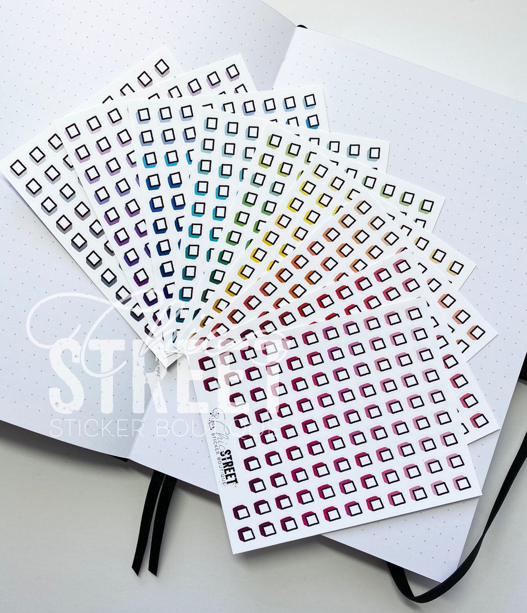 Colored Checkboxes | Hand Drawn | Multicolored | Planner Stickers - Etsy
