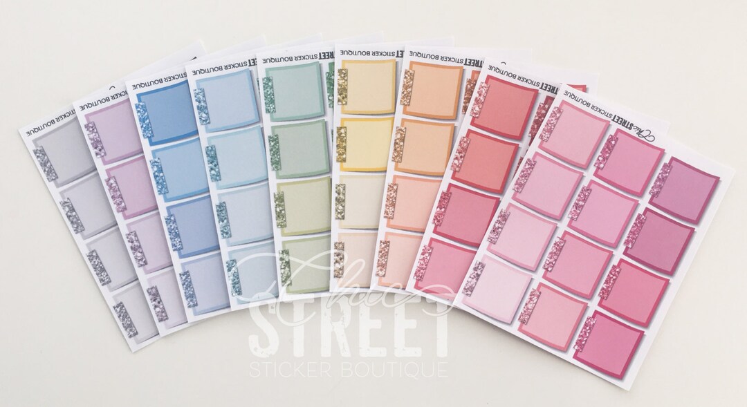 Small Sticky Notes With Glitter Washi | Planner Stickers - Etsy