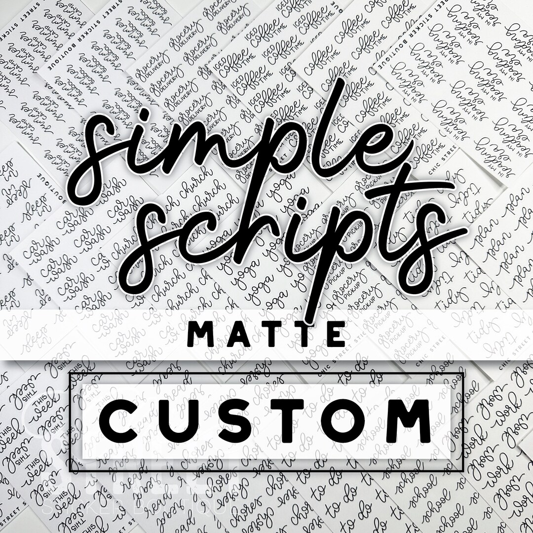 Simple Scripts | Custom | Matte | Planner Stickers - Etsy