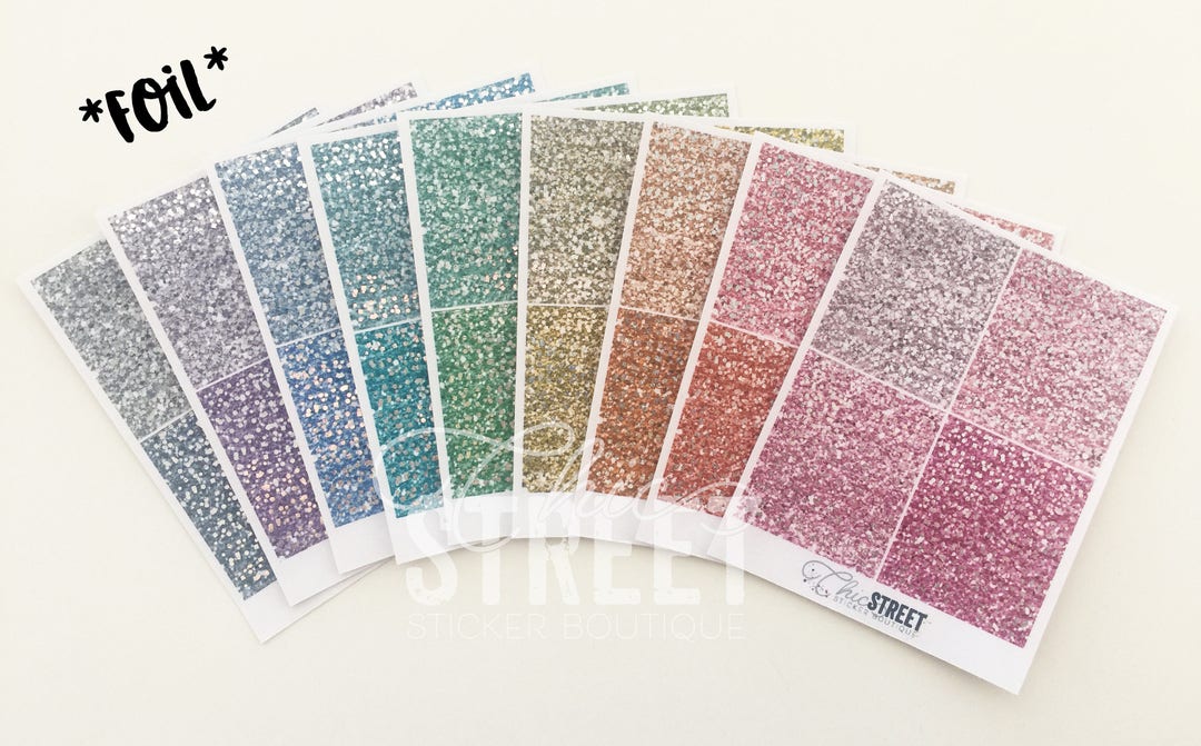 FOIL | Glitter Headers | Multicolored | Planner Stickers - Etsy