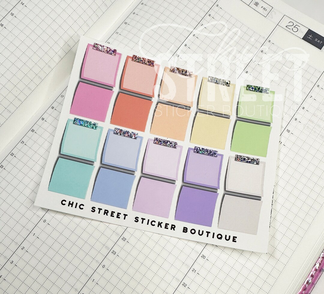 Folding Stickies | *foil* Pastel Mini Sticky Notes | Planner Stickers ...