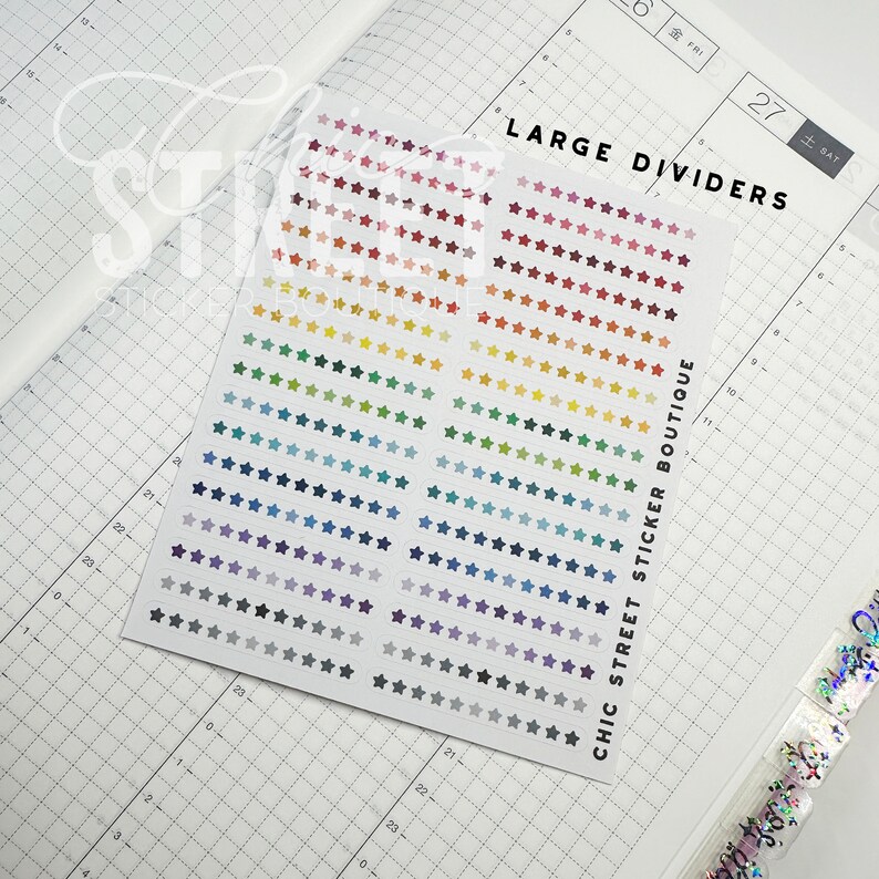 Colorful Star Dividers | Hand Drawn | Planner Stickers - Etsy