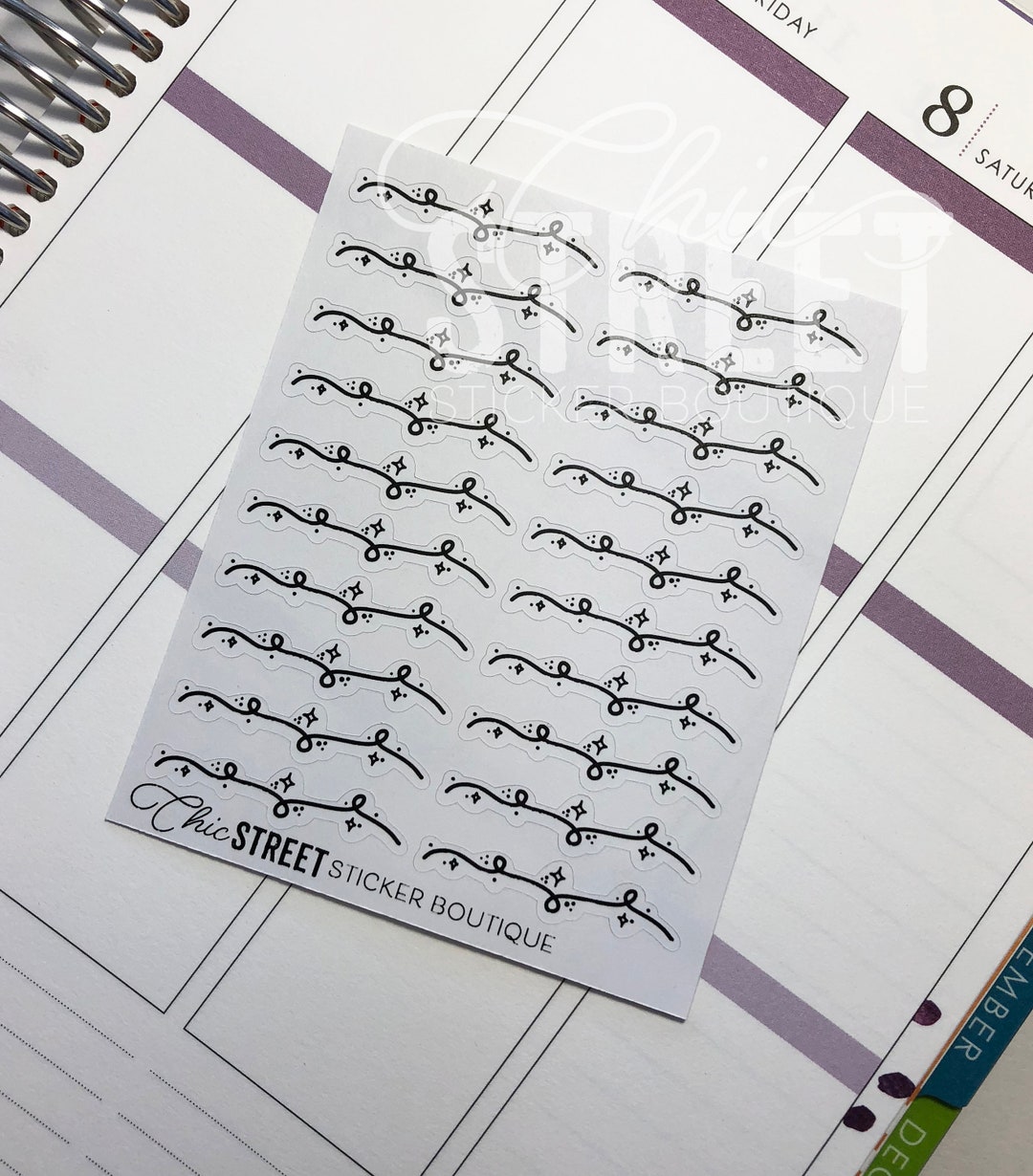 Sparkle Dividers | Hand Drawn Stickers | Planner Stickers - Etsy