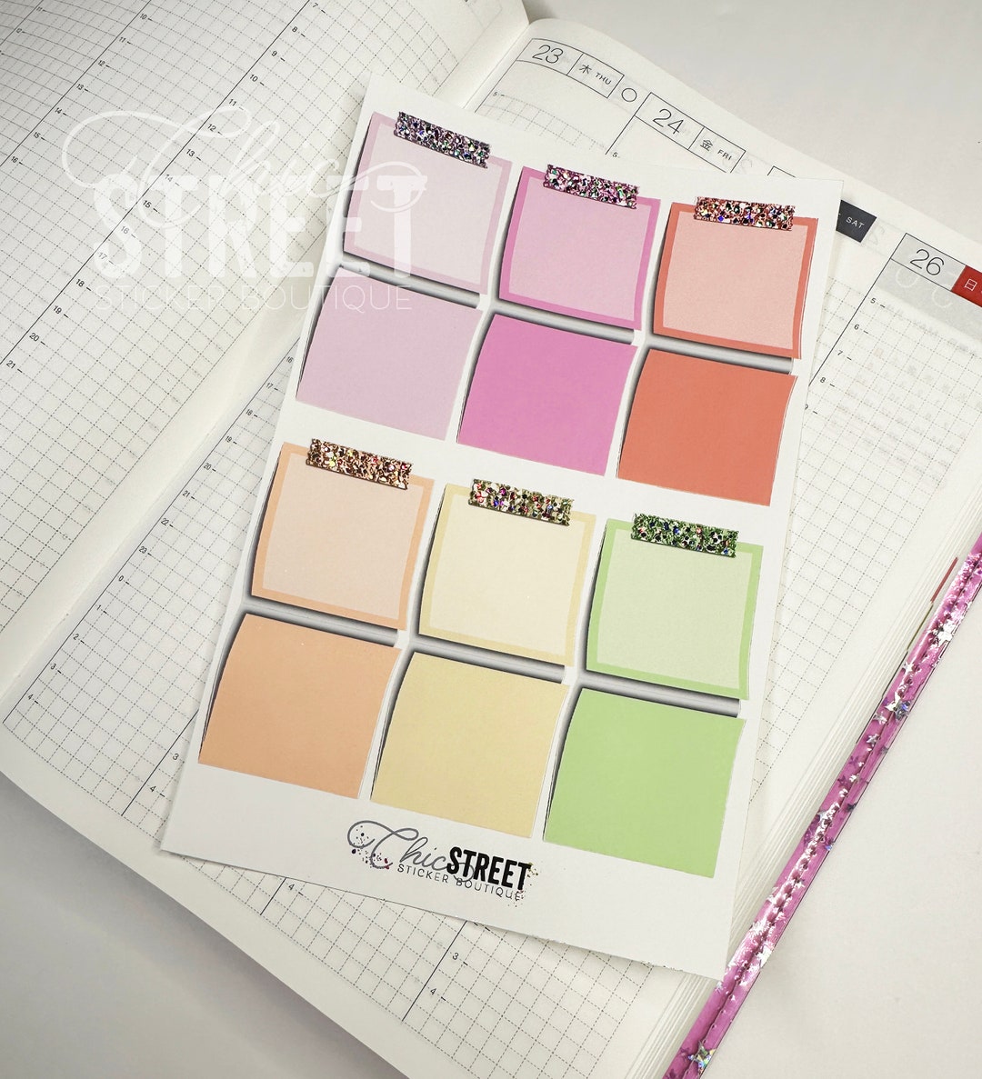 Folding Stickies | *foil* Pastel Large Sticky Notes | Warm | Planner ...