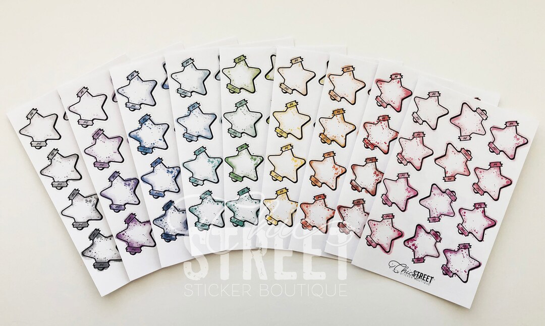 Large Star Watercolor Sticky Notes | *FOIL* | Planner Stickers - Etsy