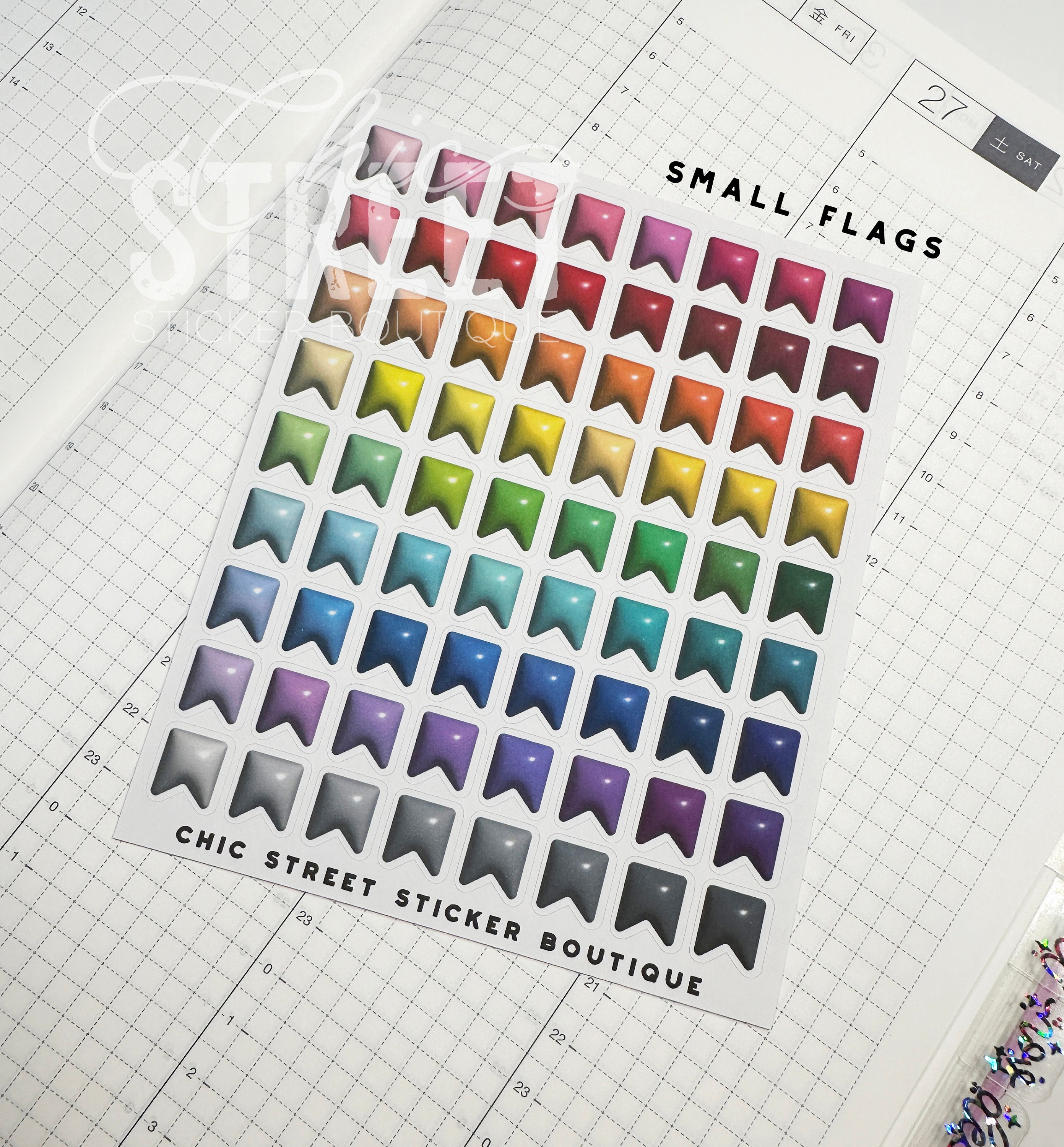 Colorful Bubble Flags | Hand Drawn | Planner Stickers - Etsy