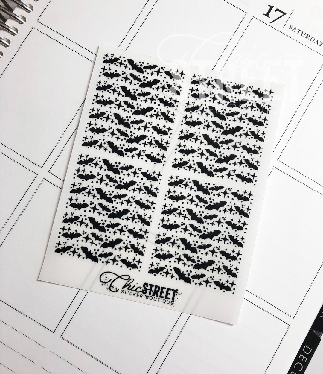 Bat Header Overlays Planner Stickers - Etsy
