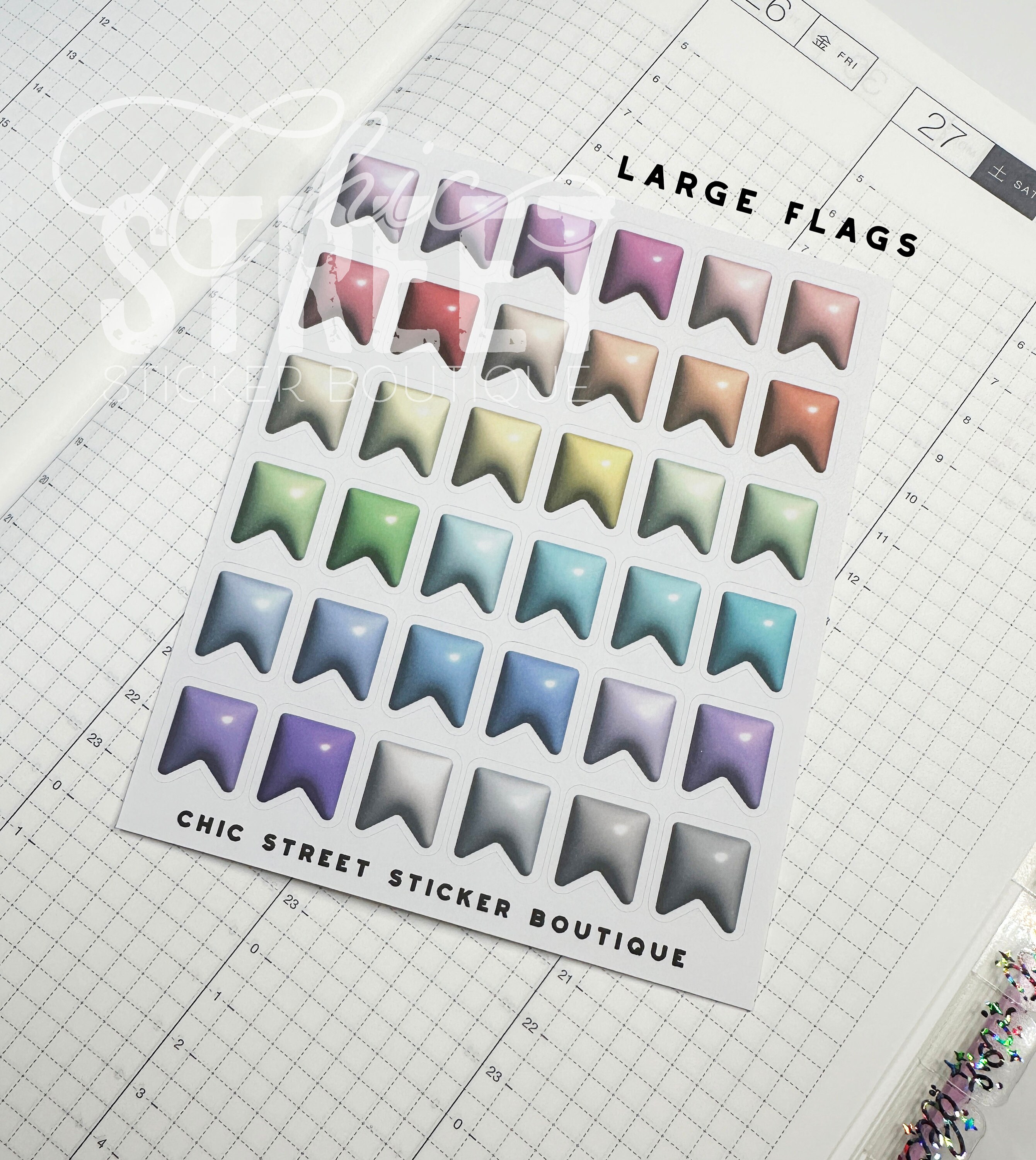 Pastel Bubble Flags | Hand Drawn | Planner Stickers - Etsy