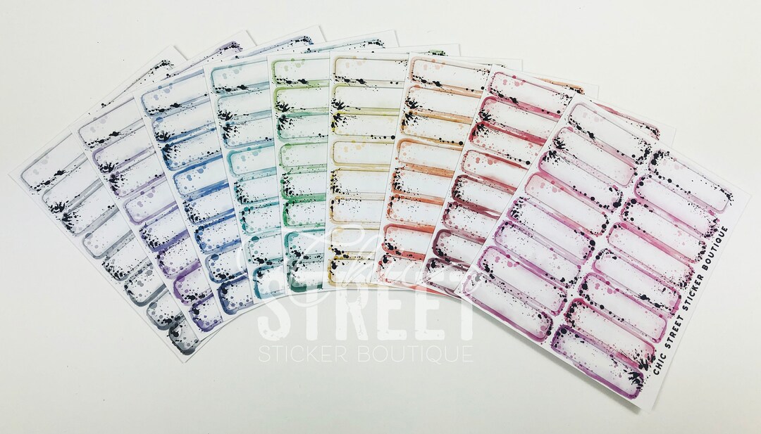 Watercolor Quarter Boxes | *FOIL* | Planner Stickers - Etsy
