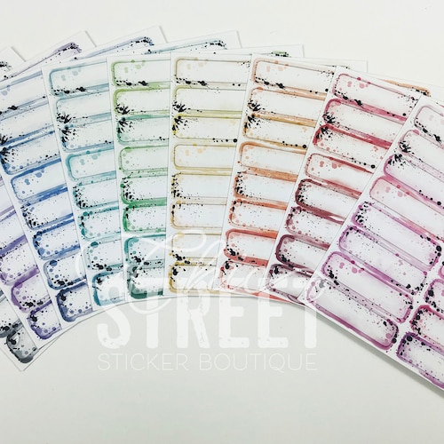 Watercolor Quarter Boxes FOIL Planner Stickers - Etsy