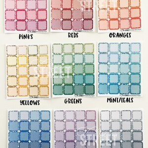 Glitter Small Square Boxes | Planner Stickers - Etsy