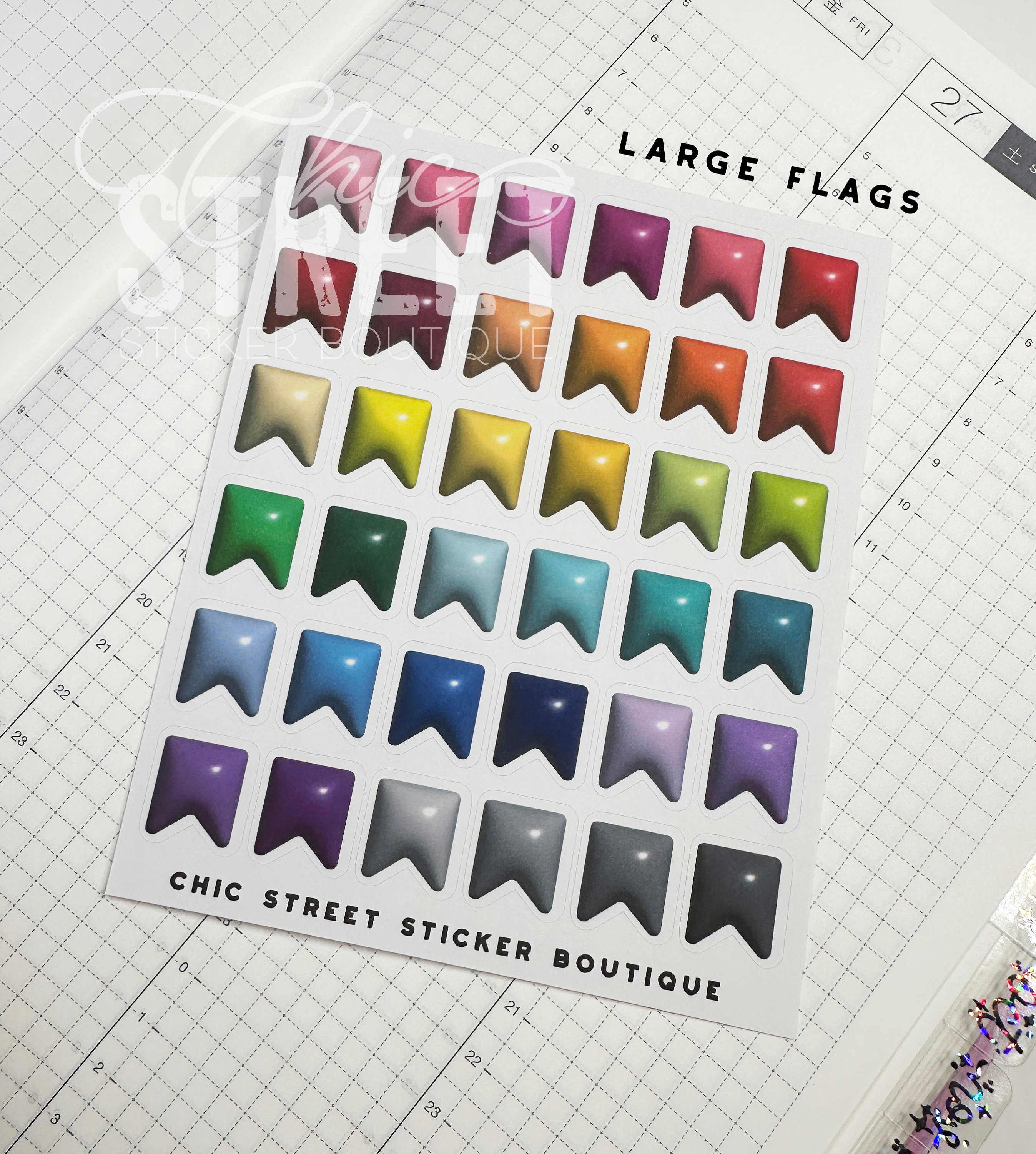 Colorful Bubble Flags | Hand Drawn | Planner Stickers - Etsy