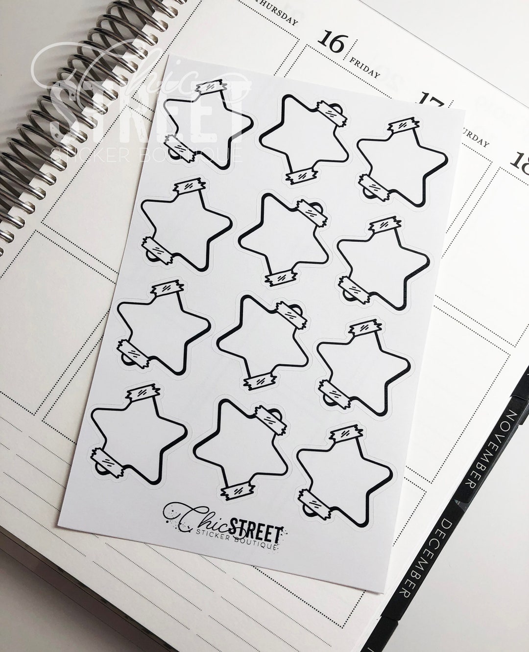 Large Star Sticky Notes| Hand Drawn Stickers | Planner Stickers - Etsy