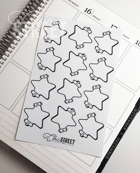 Large Star Sticky Notes Hand Drawn Stickers Planner | Etsy