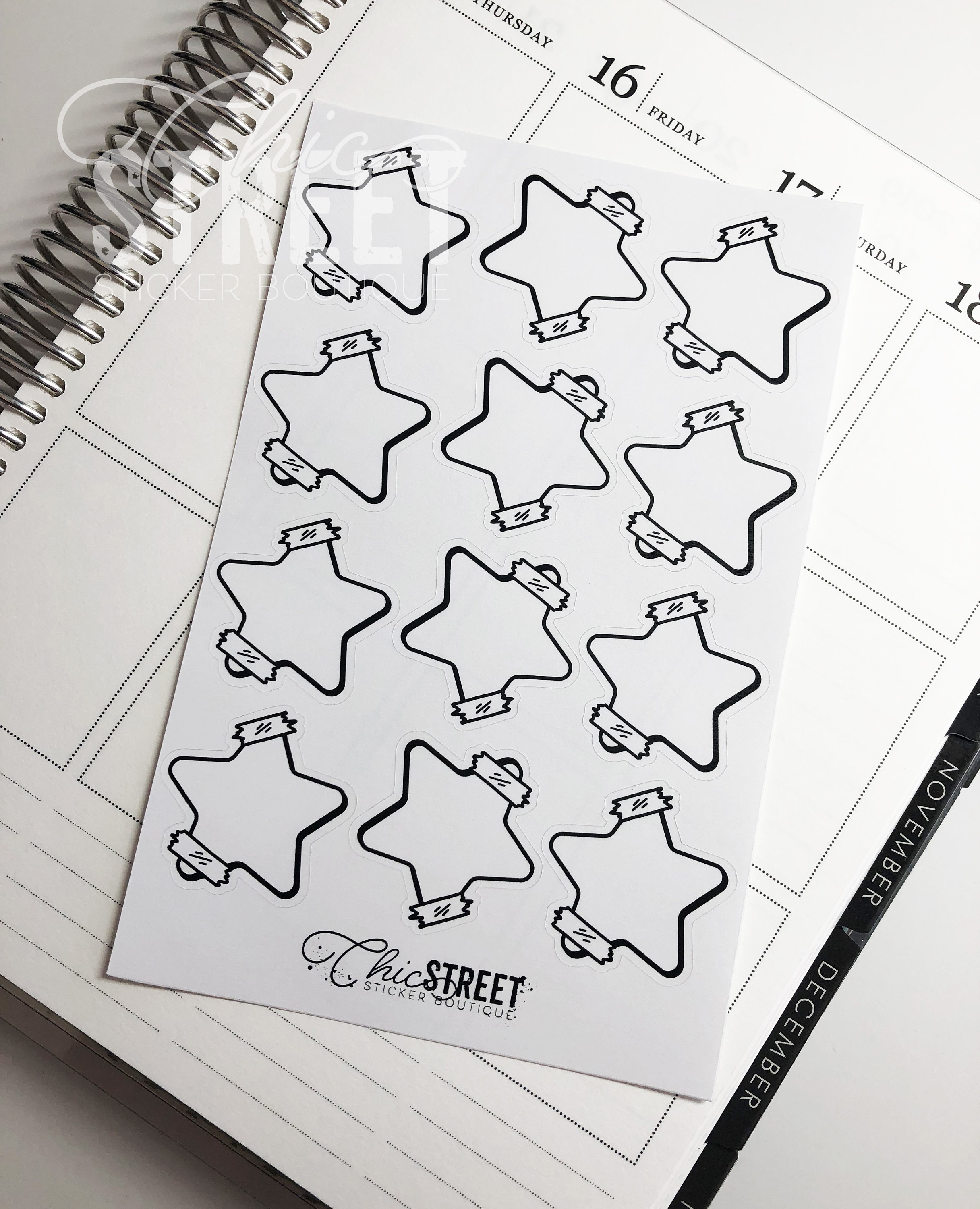 Large Star Sticky Notes| Hand Drawn Stickers | Planner Stickers - Etsy