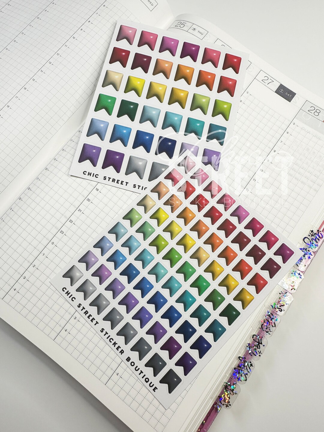 Colorful Bubble Flags | Hand Drawn | Planner Stickers - Etsy