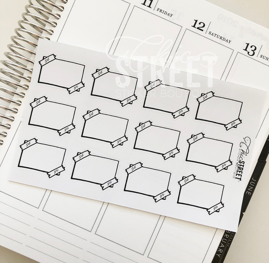 Side Half Box Sticky Notes | Hand Drawn Stickers | Planner Stickers - Etsy