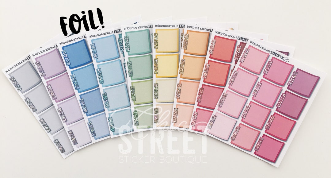 FOIL | Small Sticky Notes With Glitter Washi | Planner Stickers - Etsy