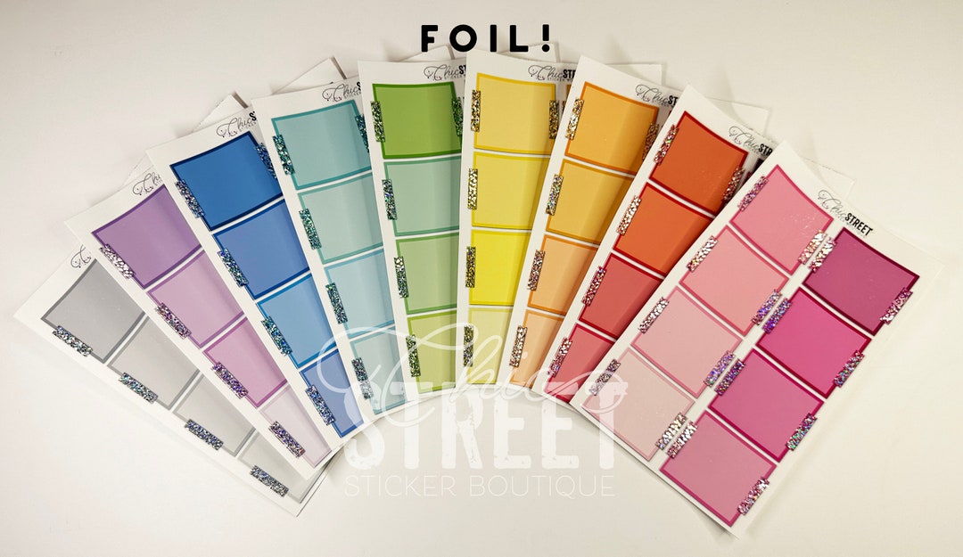 FOIL | Full Box Sticky Notes With Glitter Washi | Planner Stickers - Etsy