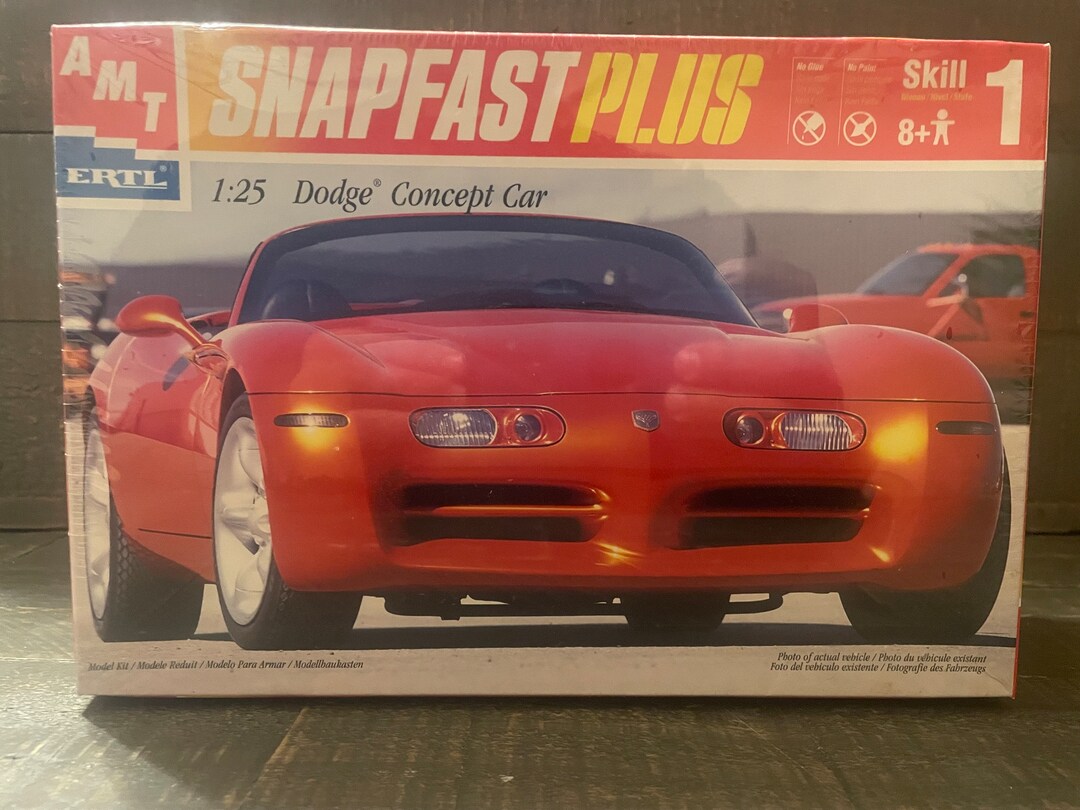 1:25 Scale AMT Ertl Snapfast Plus Plastic Model Car 8129 Dodge Concept ...