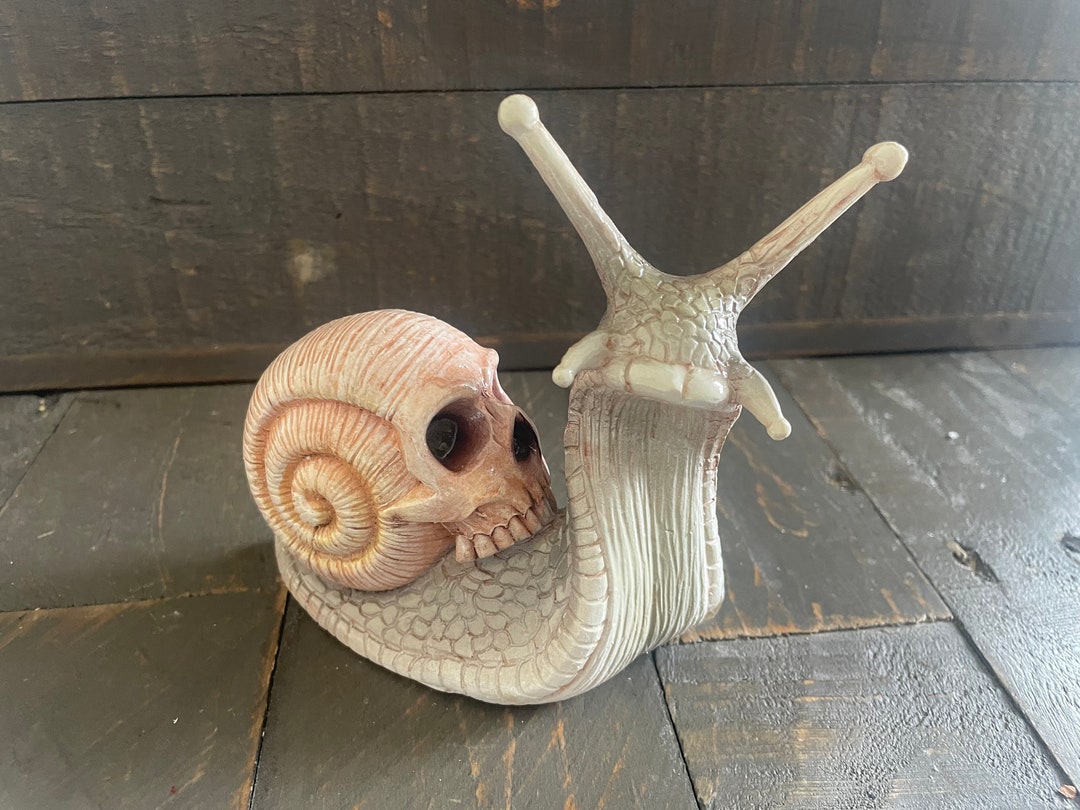 New in Box Skeleton / Skull Snail Figurine - Etsy