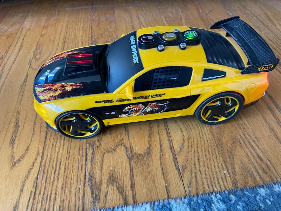 Vintage Road Rippers Ford Mustang GT 5.0 Yellow Makes Noises and Lights ...