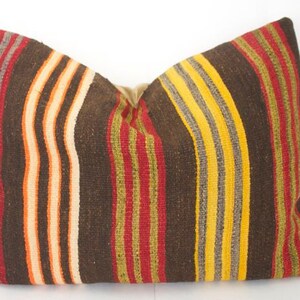 28x22 Kilim Floor Pillow, Large Striped Pillow, Oversized Kilim Pillow ...