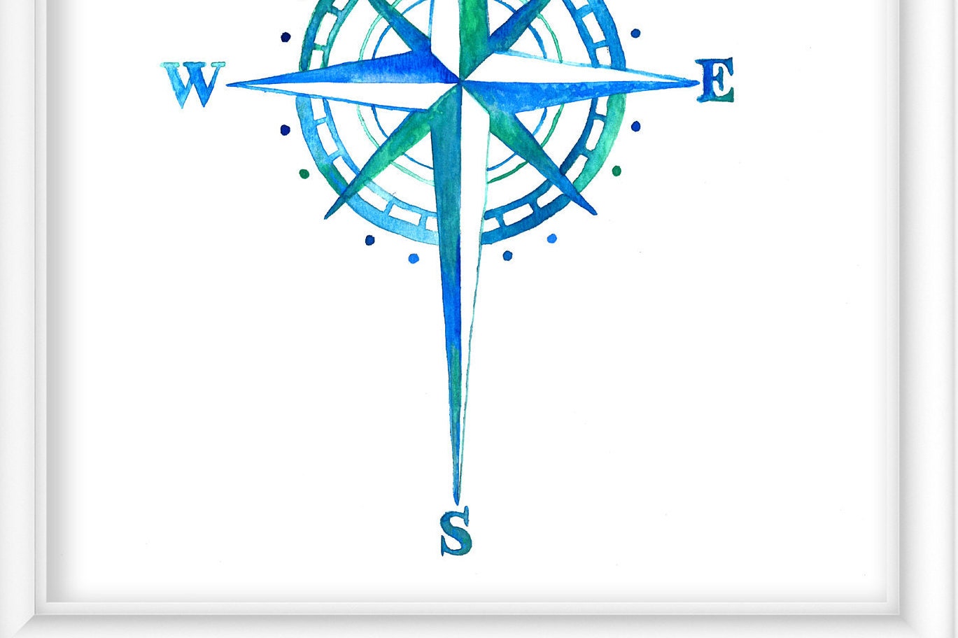 Compass Rose Watercolor Print - Etsy