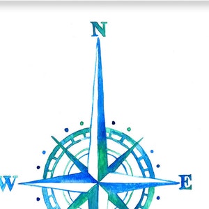 Compass Rose Watercolor Print - Etsy