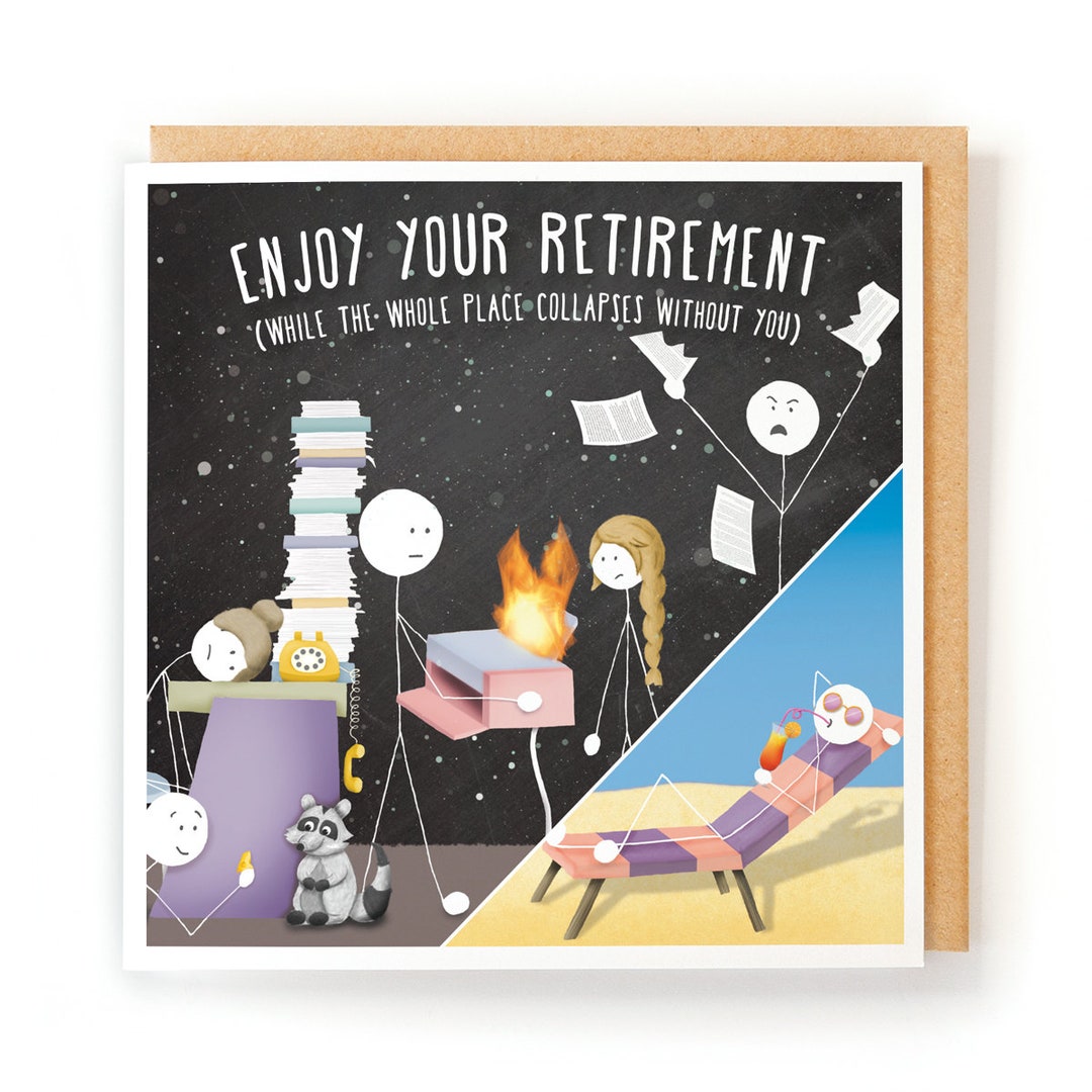 Funny Retirement Card Happy Retirement Next Chapter New Beginnings ...